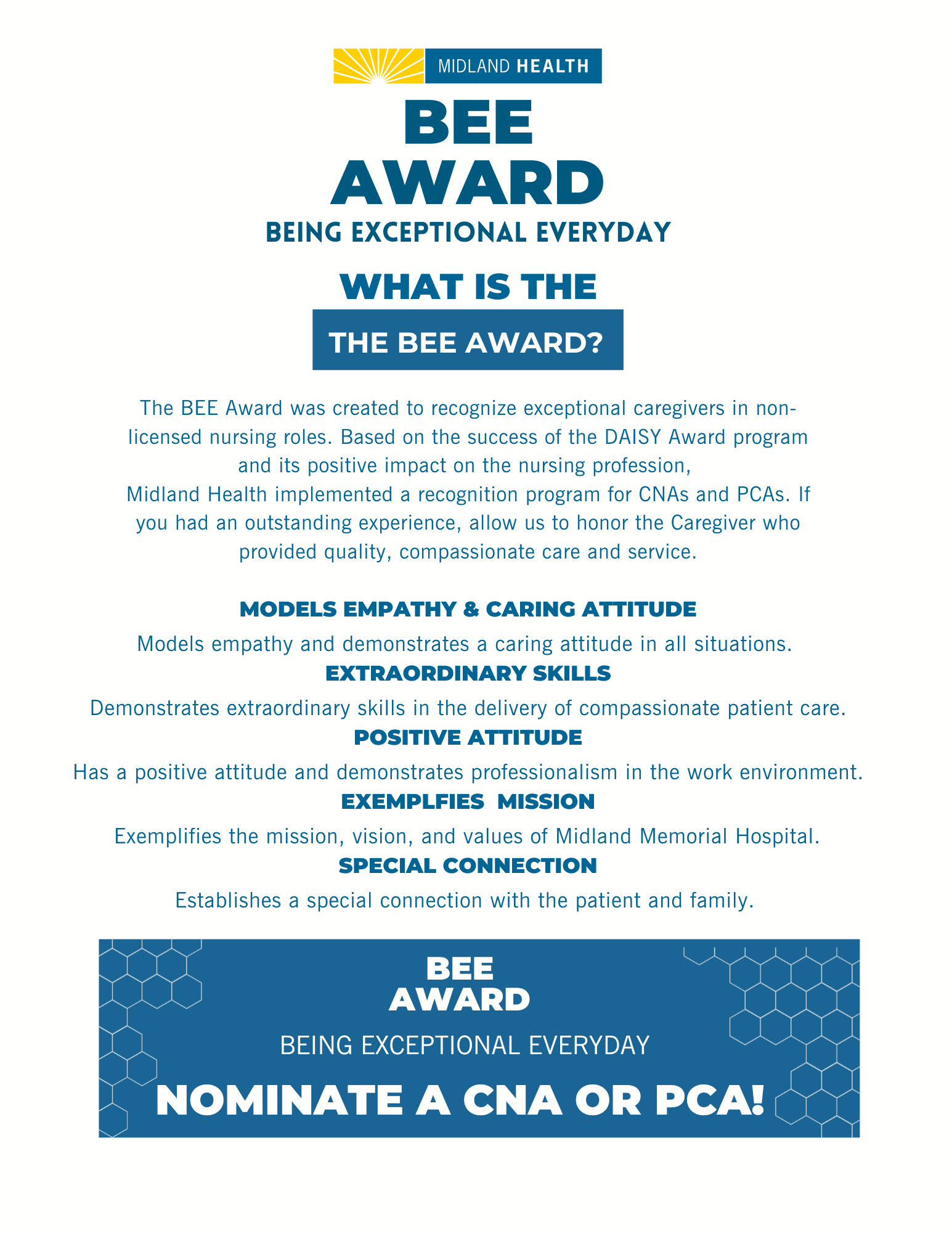 Bee Award | Midland Health