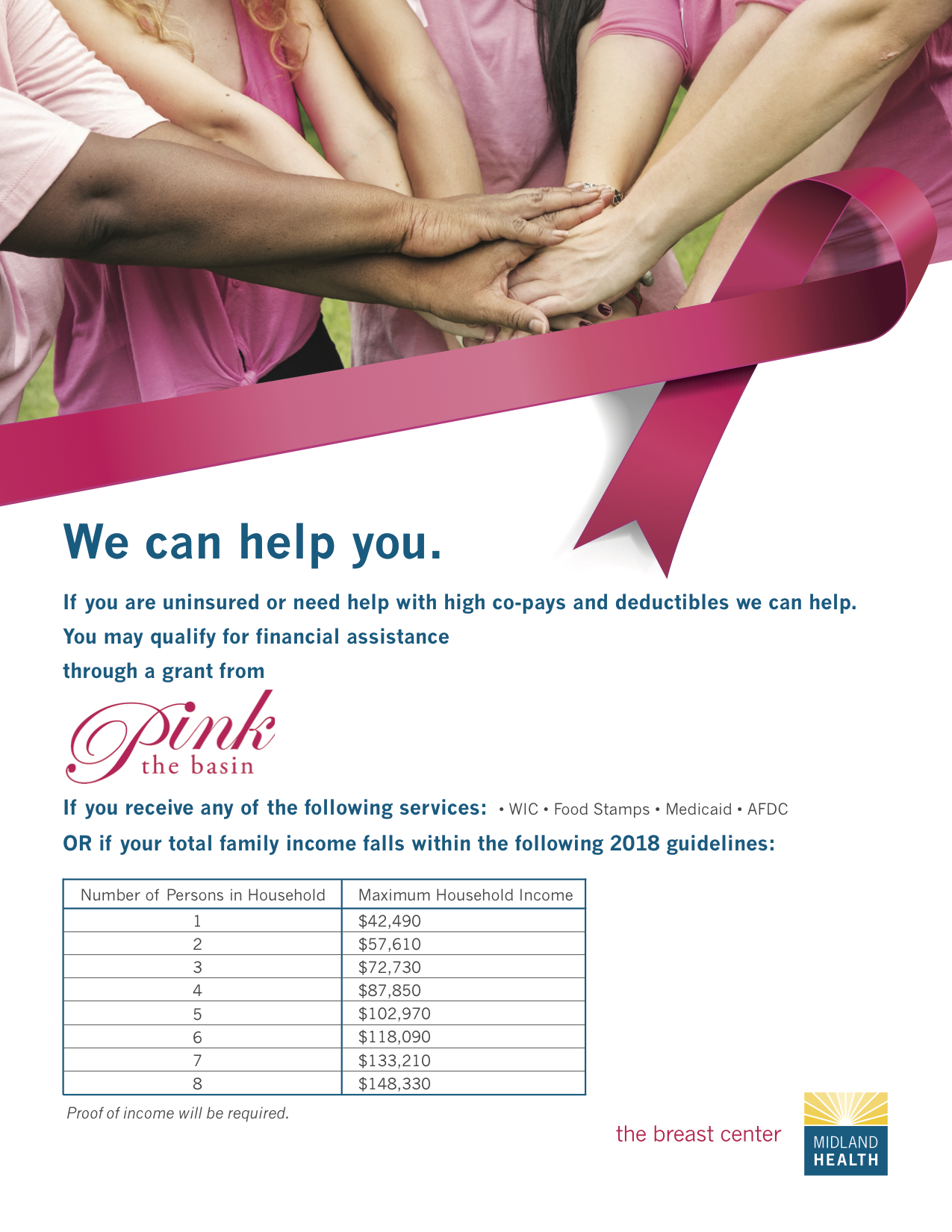 Pink the Basin Financial Assistance | The Breast Center